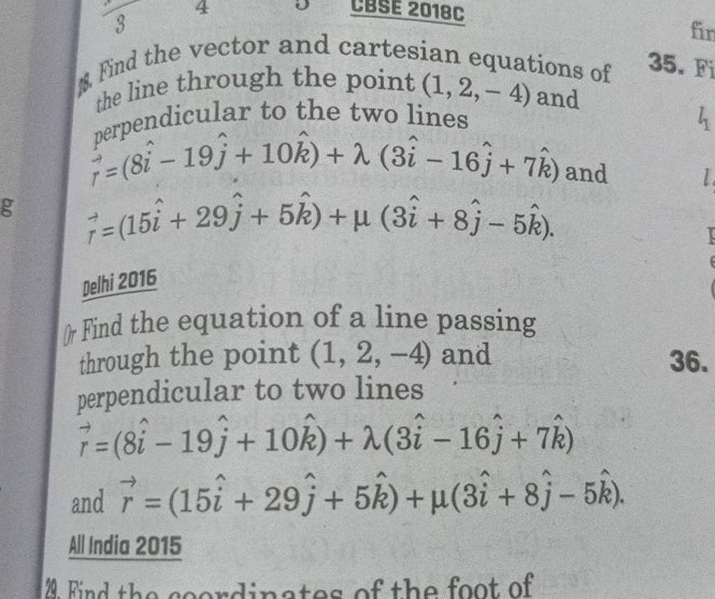 20 Find The Vector And Cartesian Equations Of The Line Through The Point