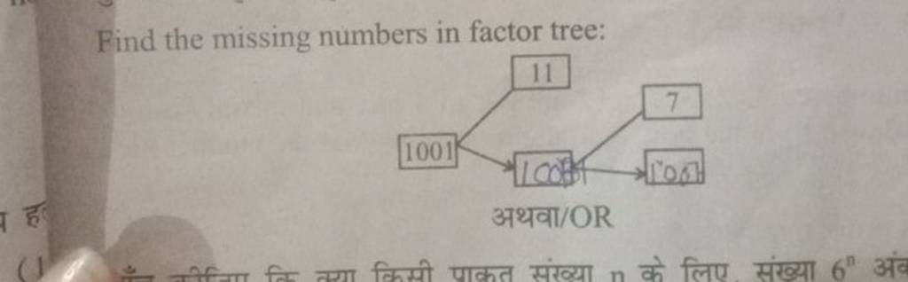 Find the missing numbers in factor tree: अथवा/OR | Filo