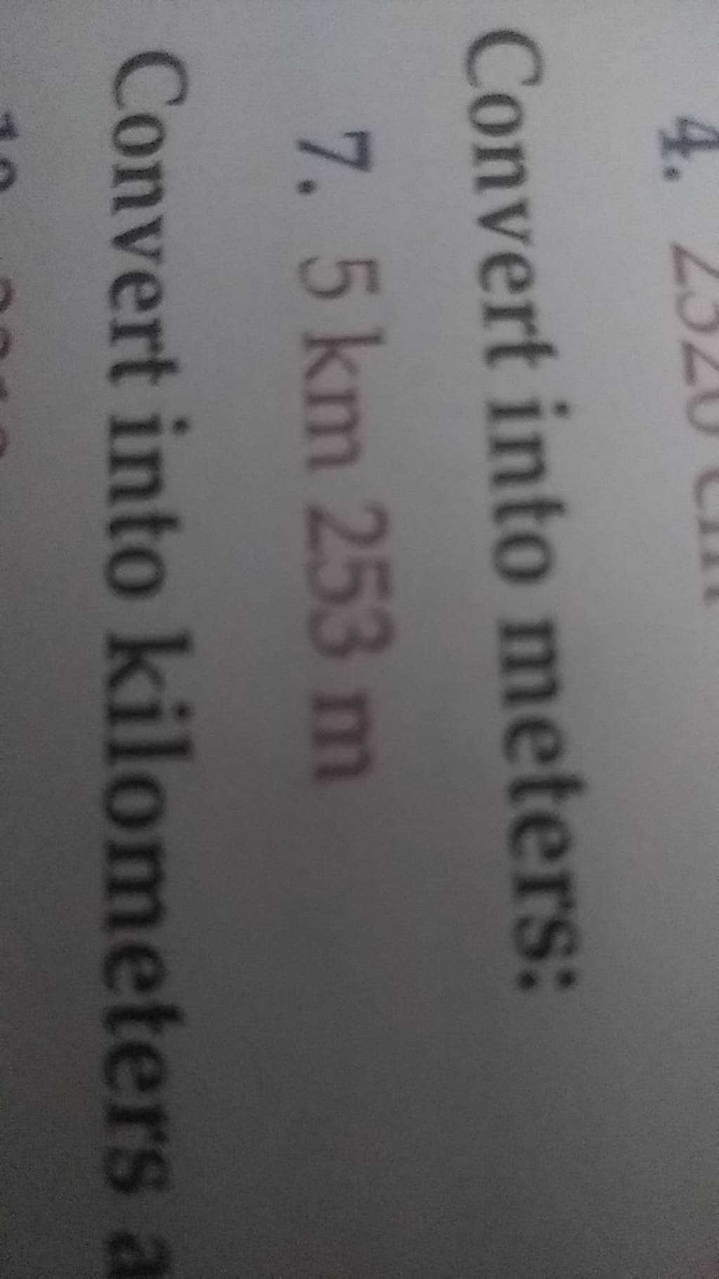 Convert into meters: 7. 5 km253 m Convert into kilometers | Filo