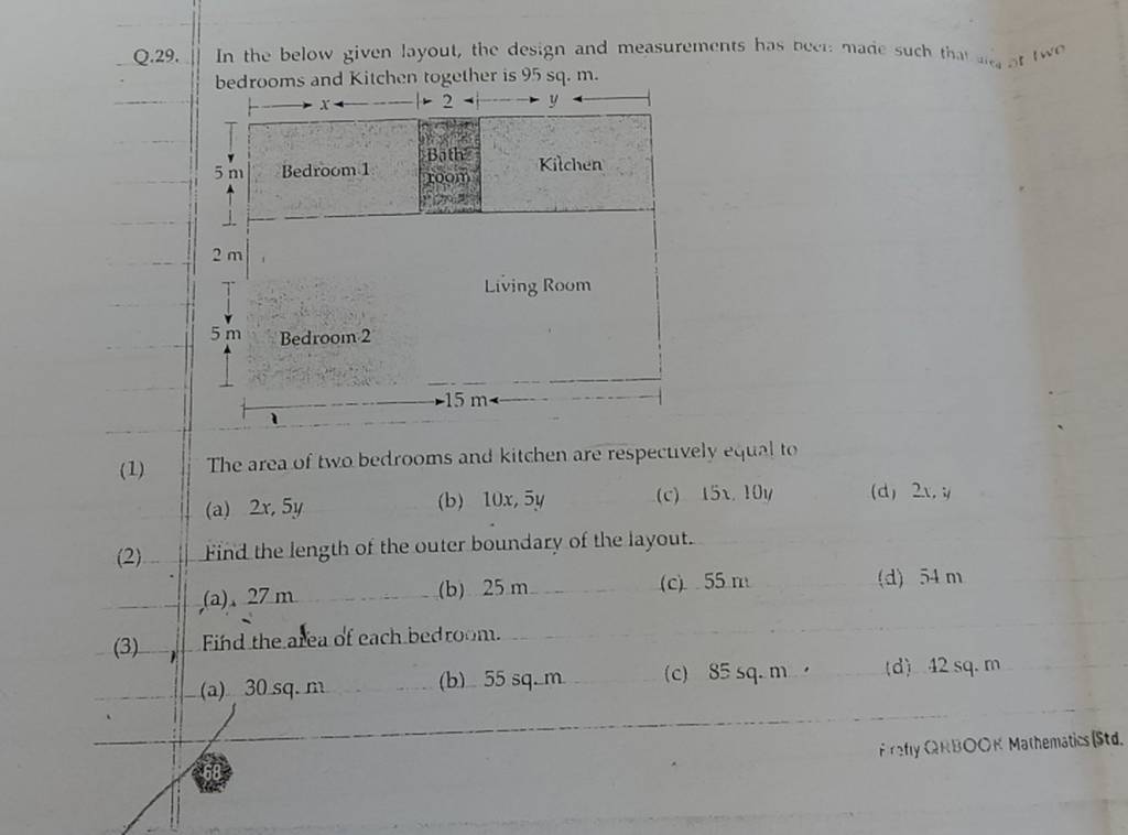 . Find the length of the outer boundary of the layout. | Filo
