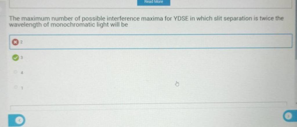 The maximum number of possible interference maxima for YDSE in which slit..