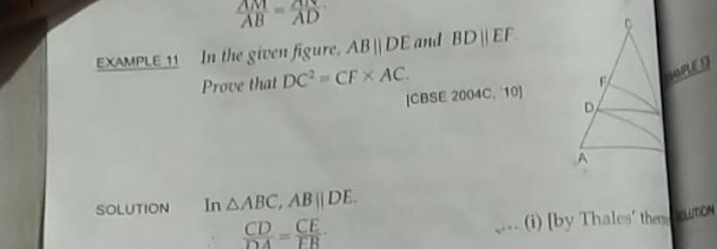 Example 11 In The Given Figure Ab∥de Anil Bd∥ef Prove That D2 Cf×ac [c