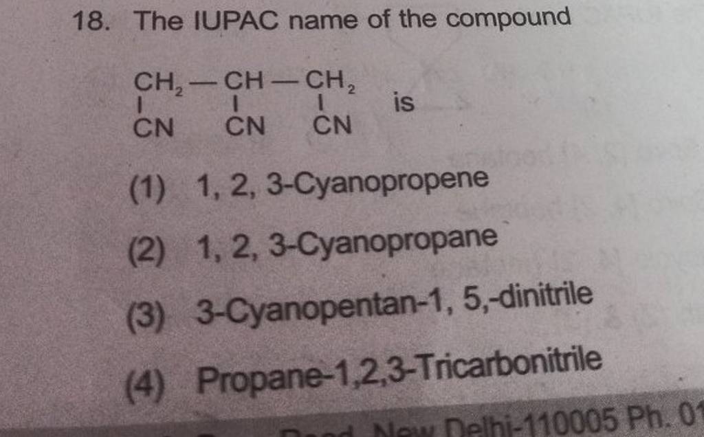 The IUPAC name of the compound is | Filo