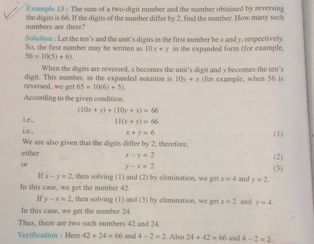 Example 13 The Sum Of A Two Digit Number And The Number Obtained By Reve 7243