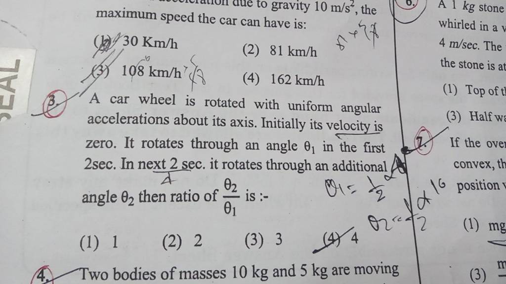 A Car Wheel Is Rotated With Uniform Angular Accelerations About Its Axis