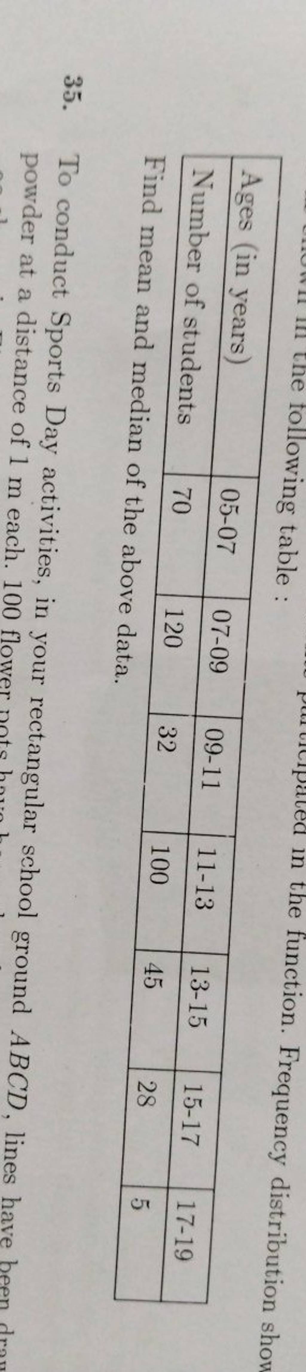 35. To conduct Sports Day activities, in your rectangular school ground A..