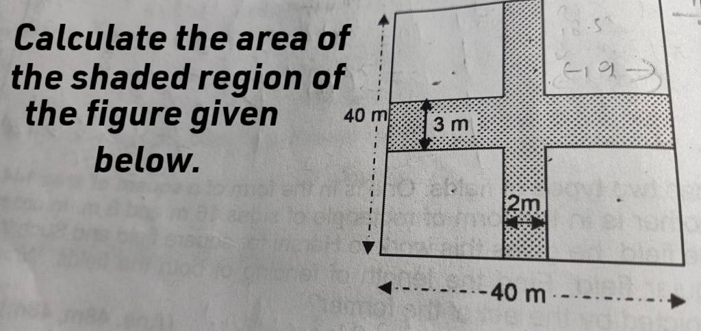 Calculate the area of the shaded region of the figure given below. | Filo