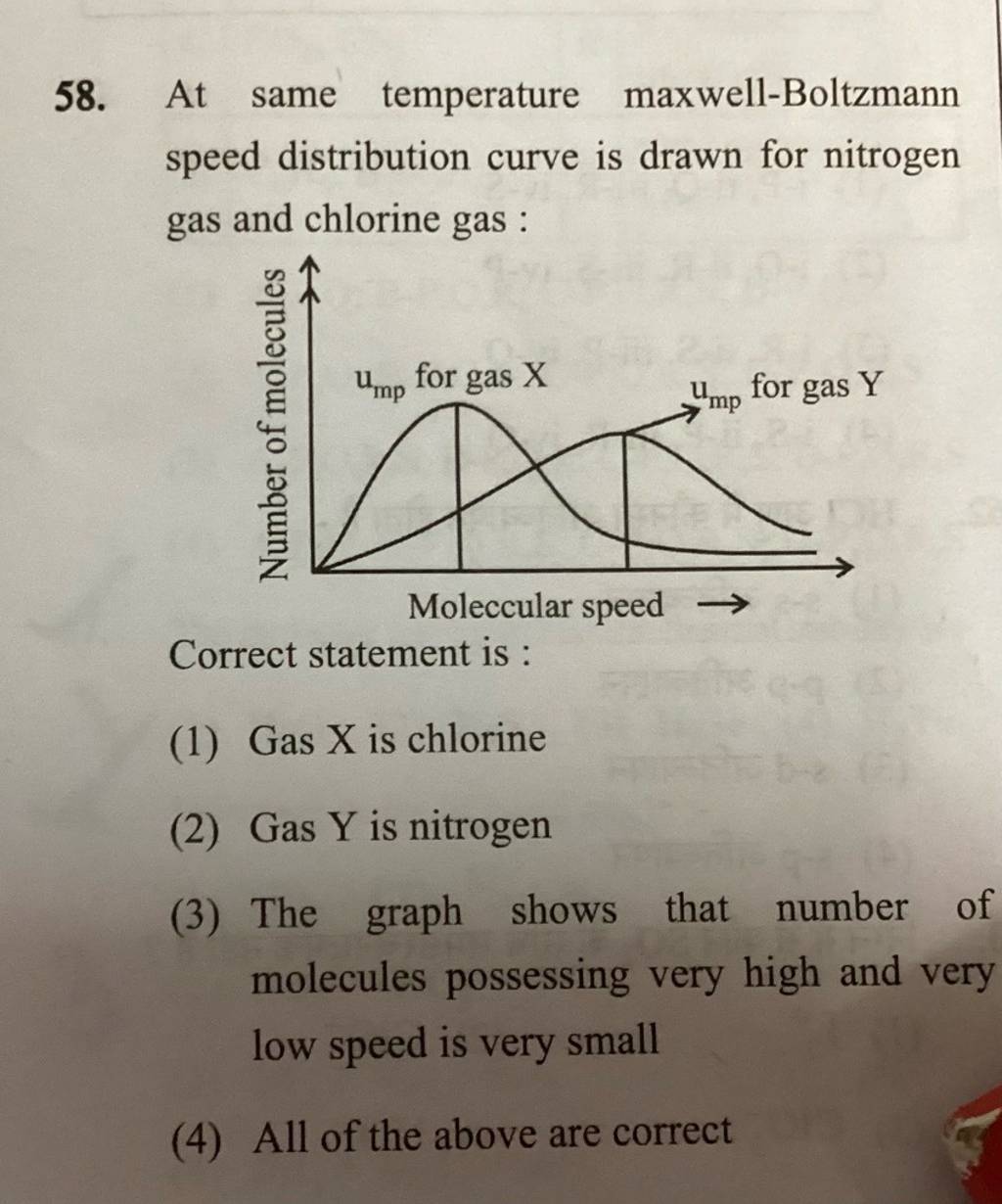 At same temperature maxwell-Boltzmann speed distribution curve is drawn f..