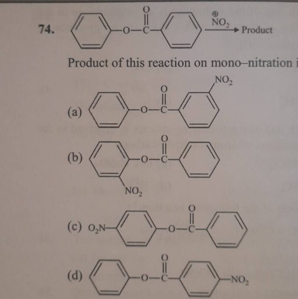 Product of this reaction on mono-nitration | Filo