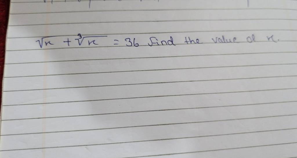 x +3x =36 find the value of x. | Filo