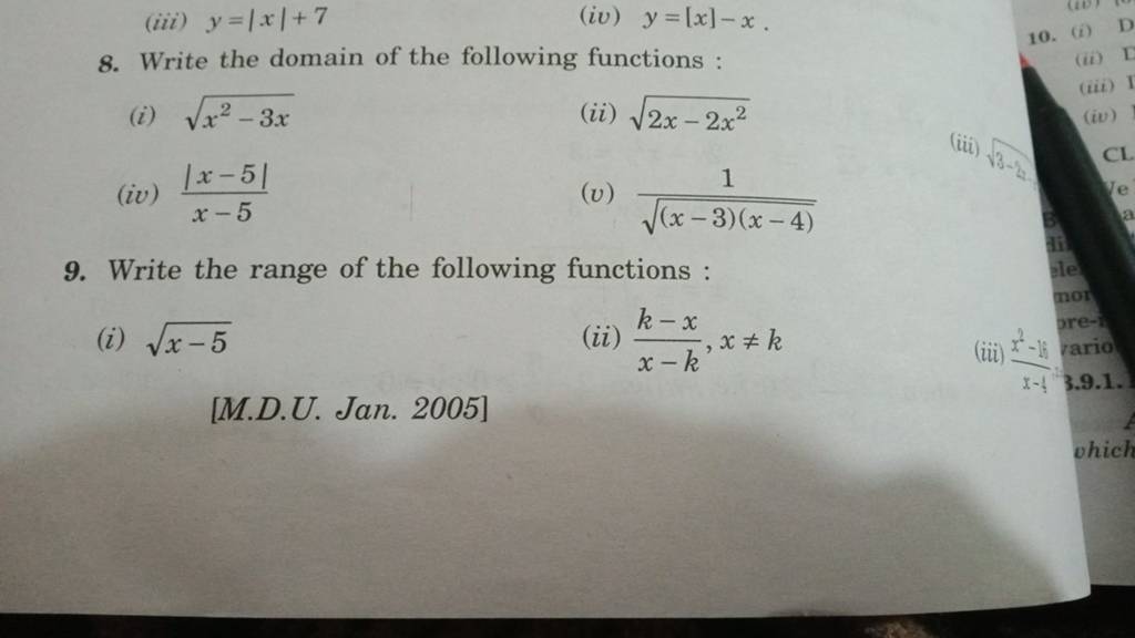 iii-y-x-7-iv-y-x-x-8-write-the-domain-of-the-following-function