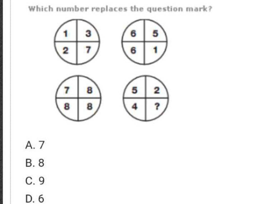 Which number replaces the question mark? | Filo Which number replaces the question mark? | Filo