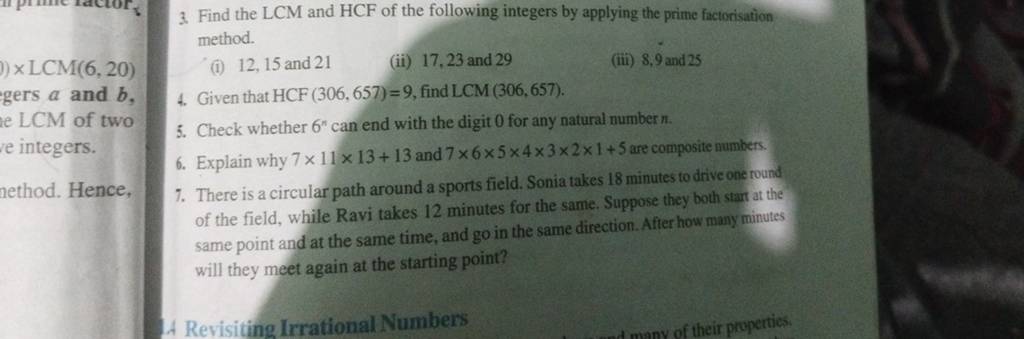 3. Find the LCM and HCF of the following integers by applying the prime f..