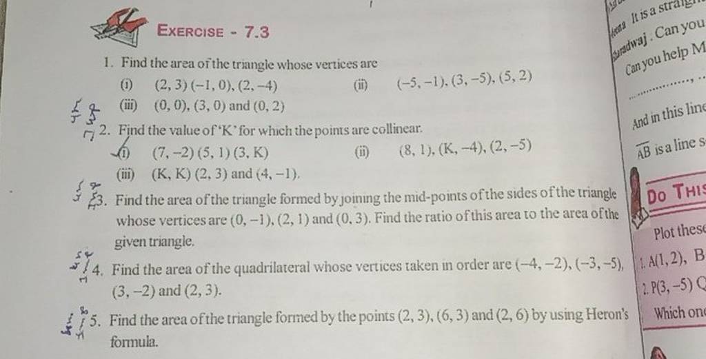 Exercise 7 3 1 Find The Area Of The Triangle Whose Vertices Are I 2