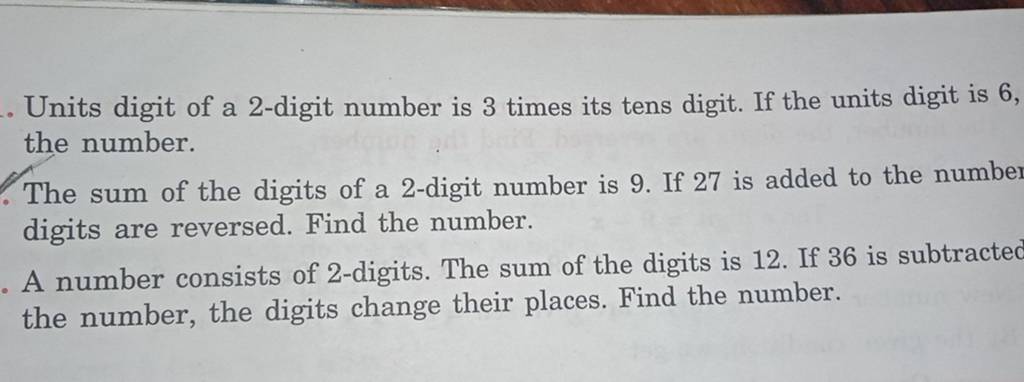 Units digit of a 2-digit number is 3 times its tens digit. If the units d..