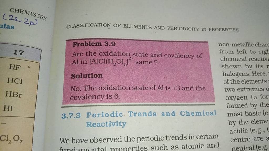 ( CHEMISTRY 2s,−2β)S CLASSIFICATION OF ELEMENTS AND PERIODICITY IN PROPE..