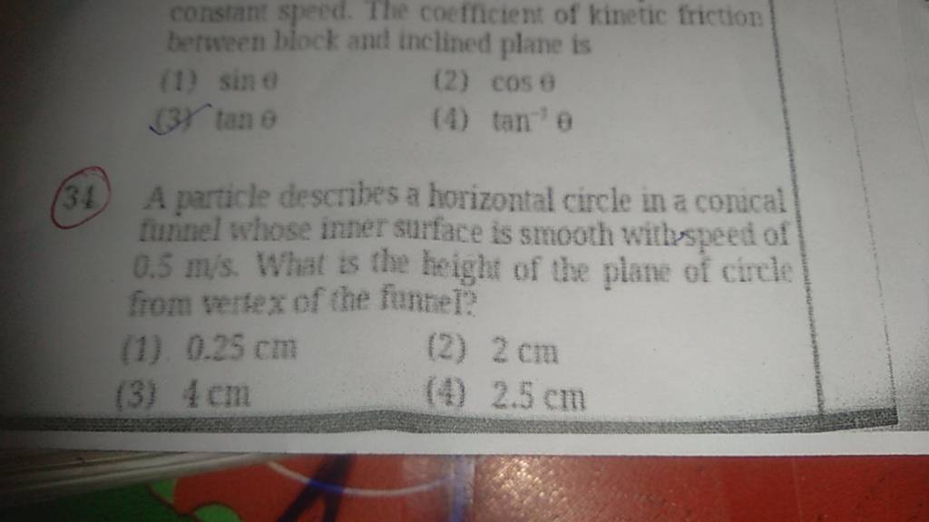 Constant Speed The Coefficient Of Kinetic Friction Between Block And Inc