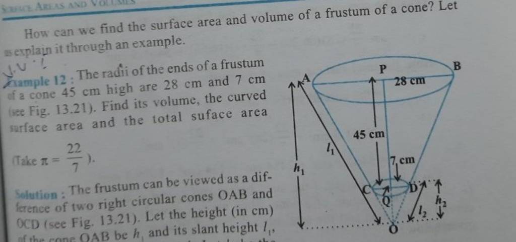 How can we find the surface area and volume of a frustum of a cone? Let s..