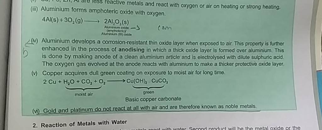 (iii) Aluminium forms amphoteric oxide with oxygen. (iv) Aluminium develo..