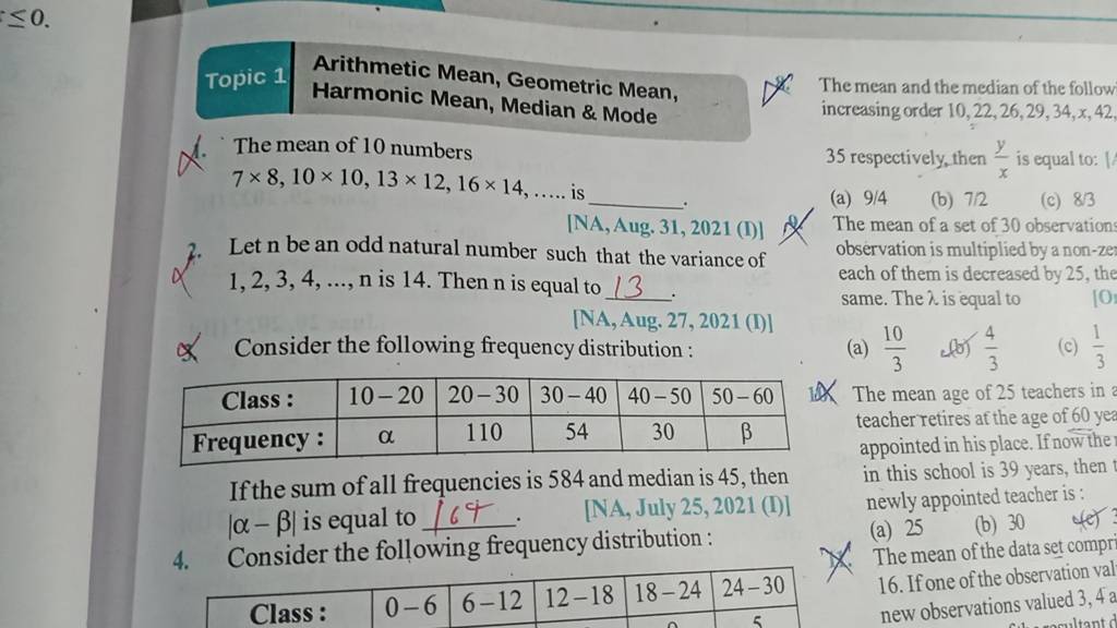 Topic 1 Arithmetic Mean, Geometric Mean, Harmonic Mean, Median \& Mode Th..
