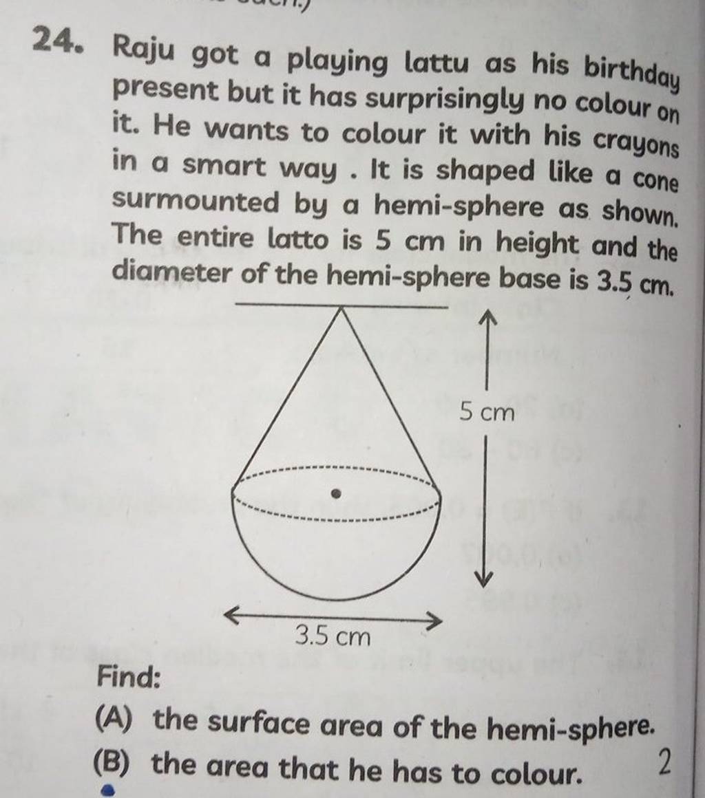 24. Raju got a playing lattu as his birthday present but it has surprisin..