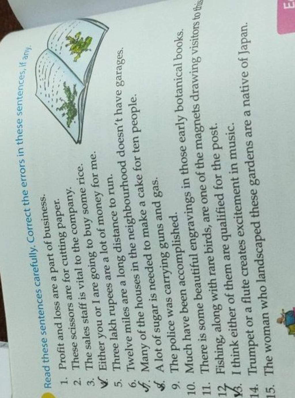 Read these sentences carefully. Correct the errors in these sentences, if..