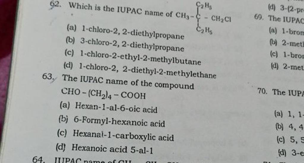 The IUPAC name of the compound CHO−(CH2 )4 −COOH | Filo