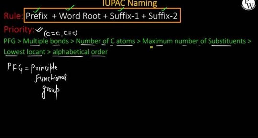 Iupac Naming Rule Prefix Word Root Suffix 1 Suffix 2 Priority C 