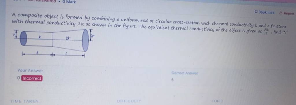 A composite object is formed by combining a uniform rod of circular cross..