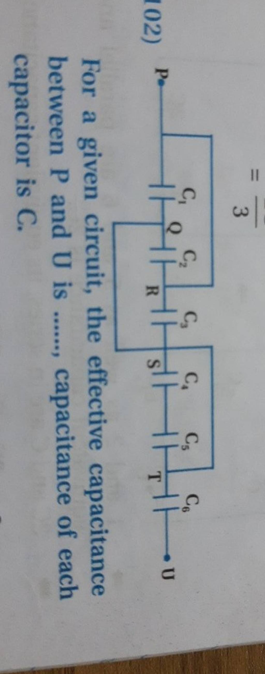 102 For A Given Circuit The Effective Capacitance Between P And U Is