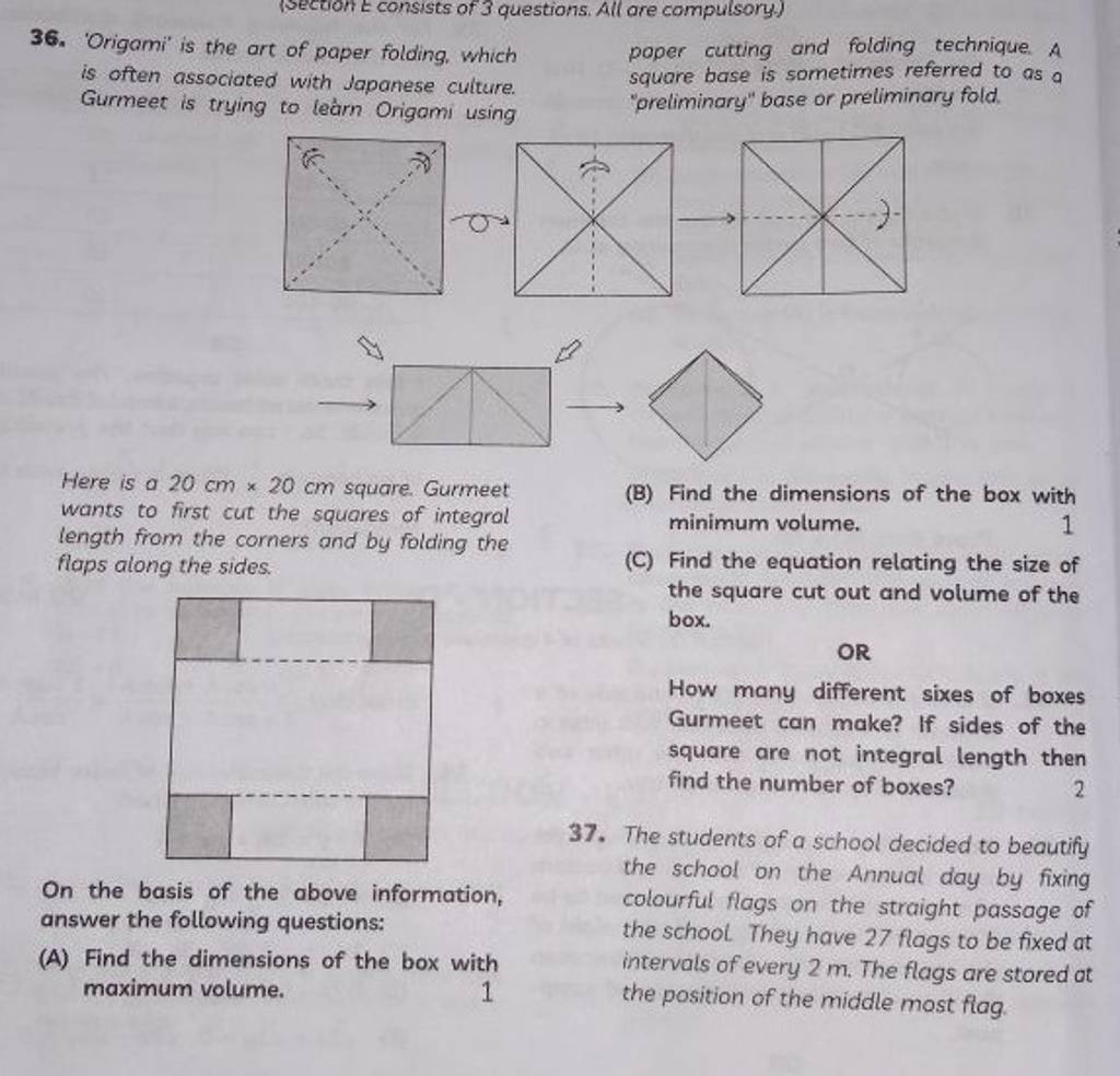 36. 'Origami is the art of paper folding, which poper cutting and folding..
