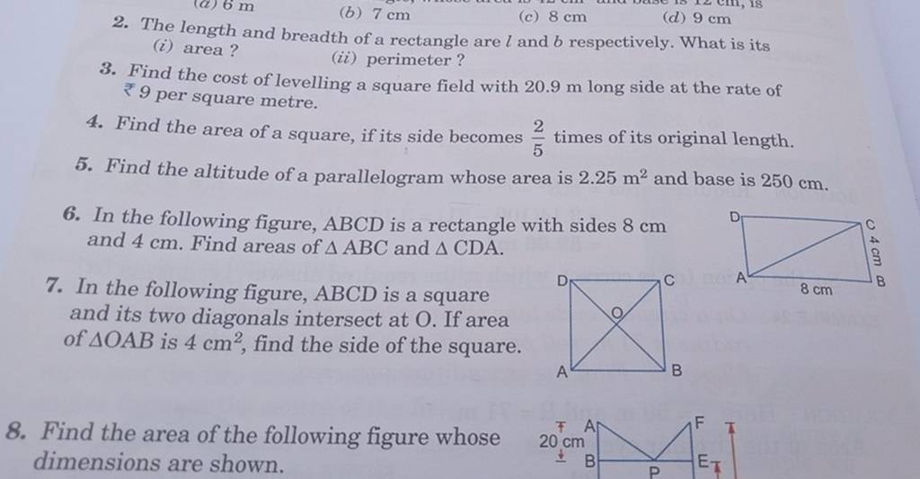2. The length and breadth of a rectangle are l and b respectively. What i..