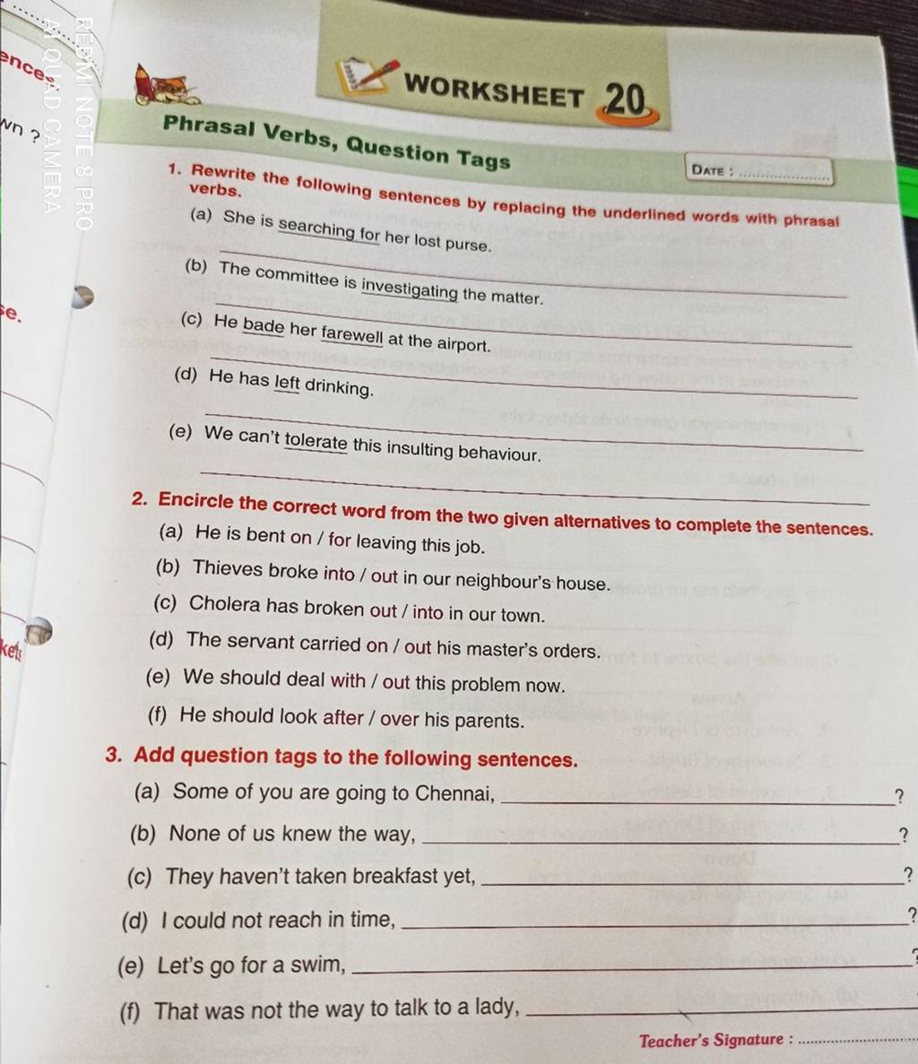 Encircle the correct word from the two given alternatives to complete the..