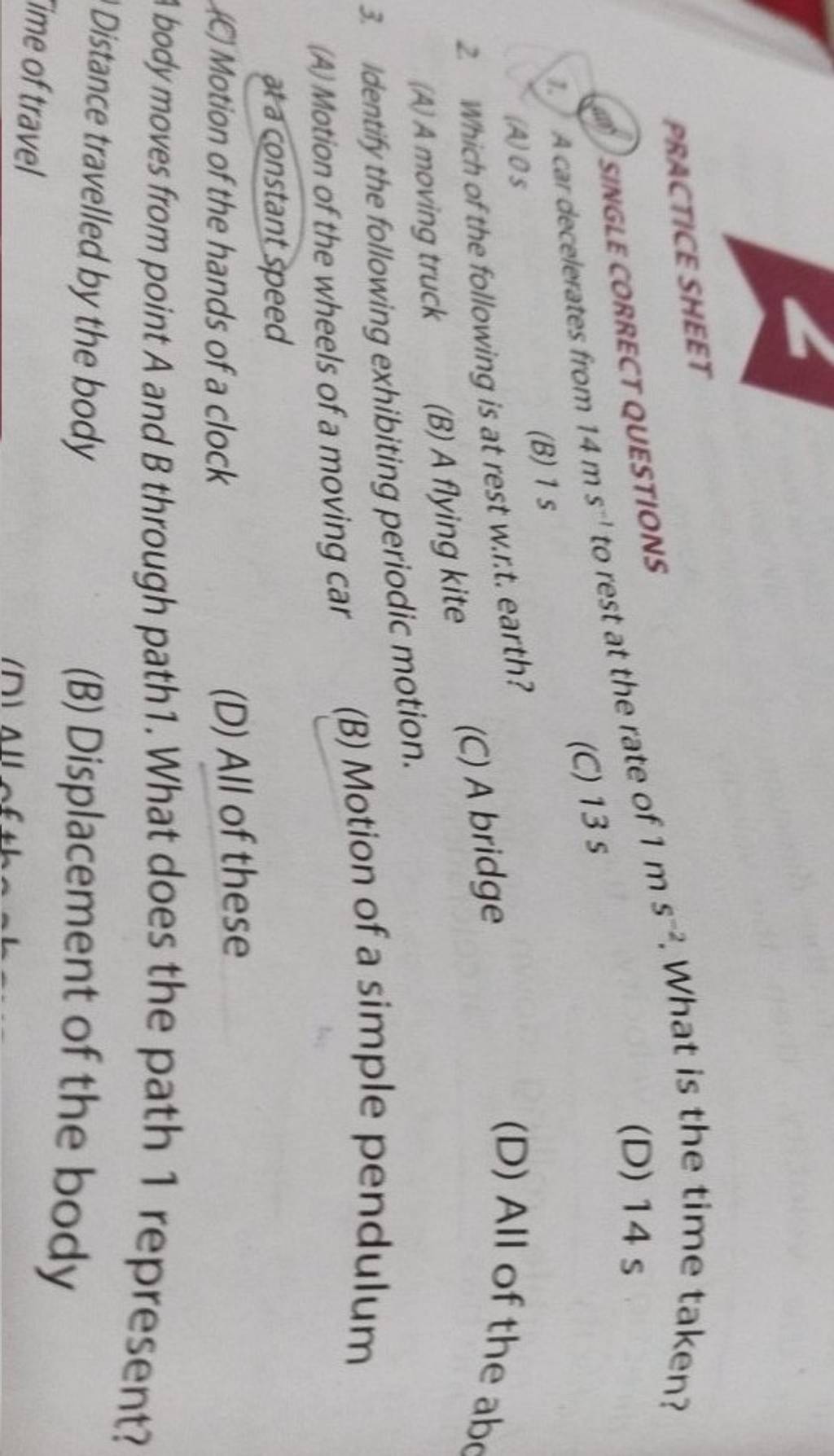 1 Body Moves From Point A And B Through Path1 What Does The Path 1 Repre
