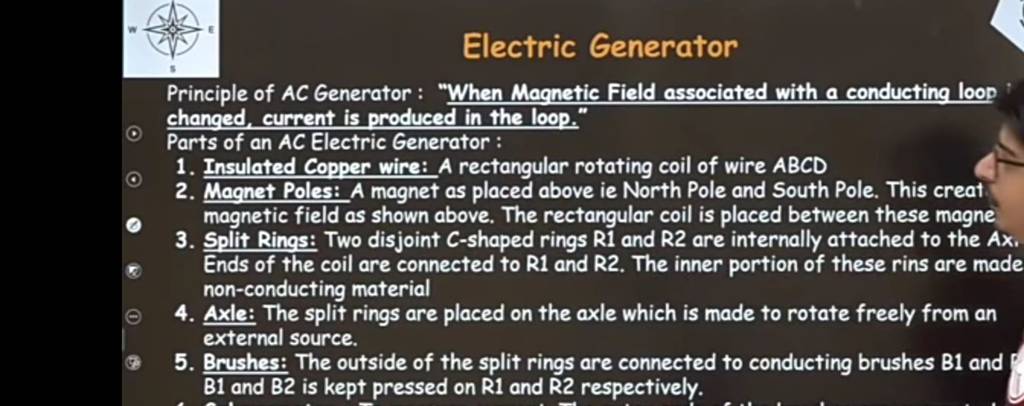 Electric Generator Principle of AC Generator: "When Magnetic Field associ..
