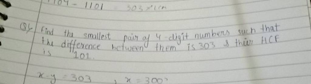 Q4. Find the smallest pair of 4 -digit numbers such that the difference h..