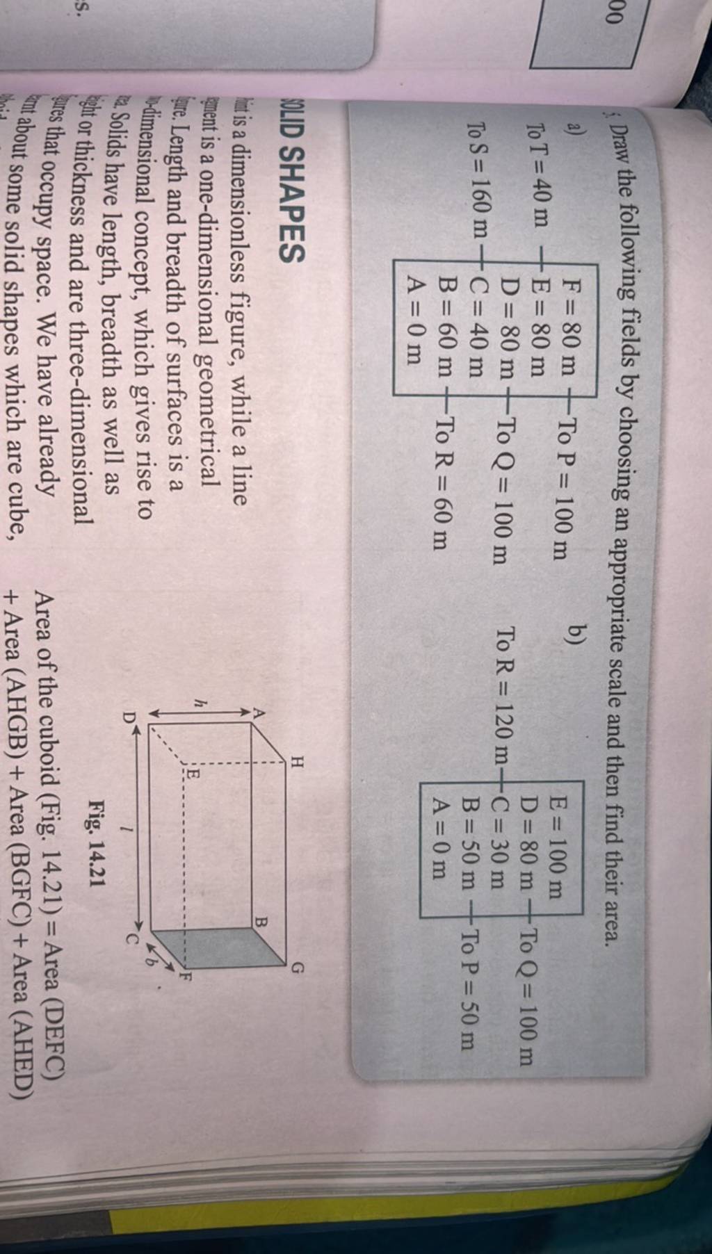 Draw the following fields by choosing an appropriate scale and then find