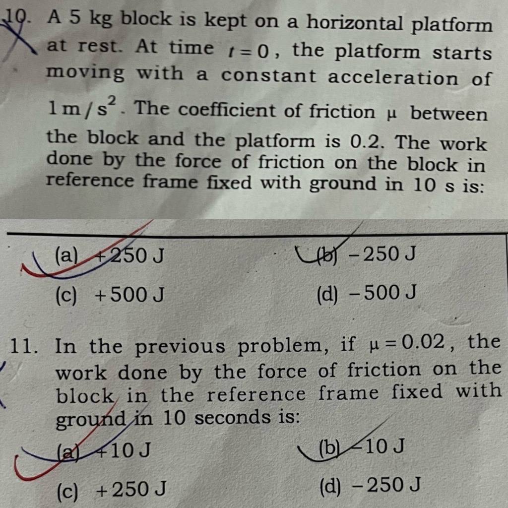 A 5 kg block is kept on a horizontal platform at rest. At time t=0, the p..