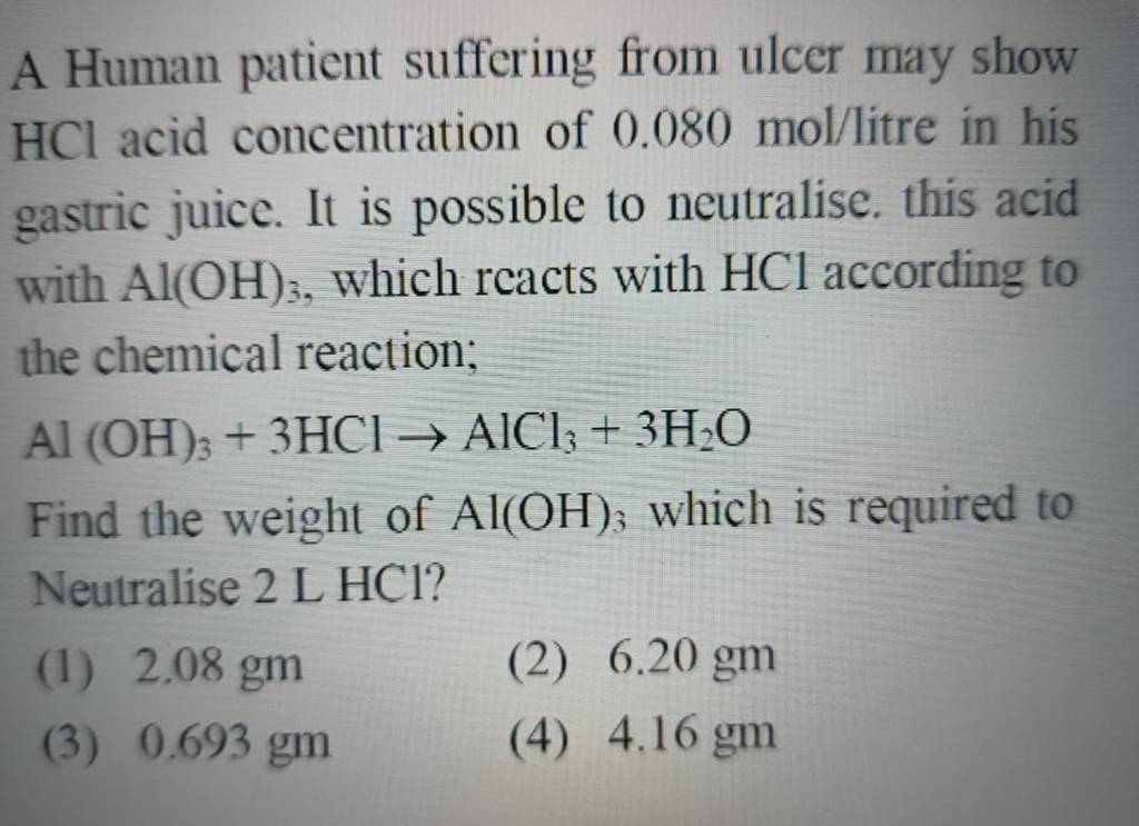 A Human patient suffering from ulcer may show HCl acid concentration of 0..