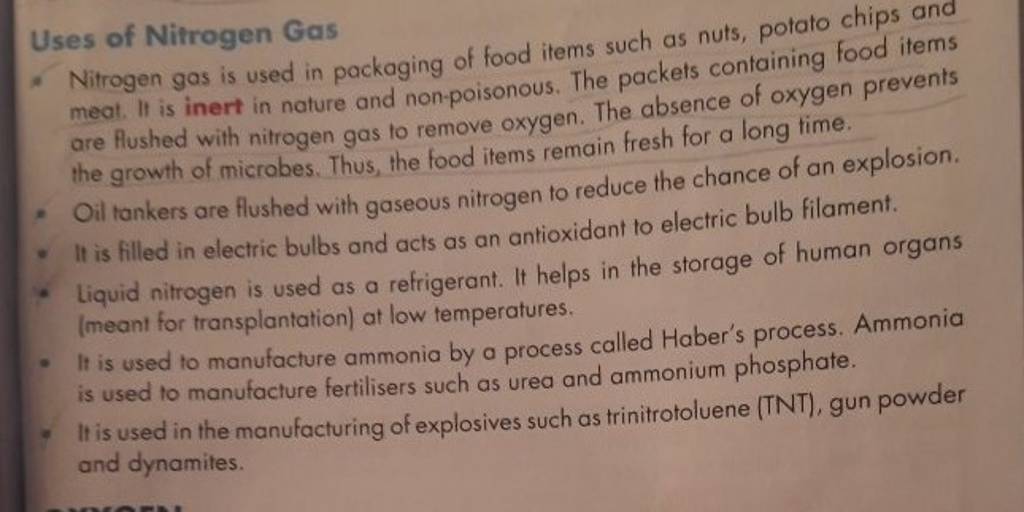 Uses of Nitrogen Gas - Nitrogen gas is used in packaging of food items su..