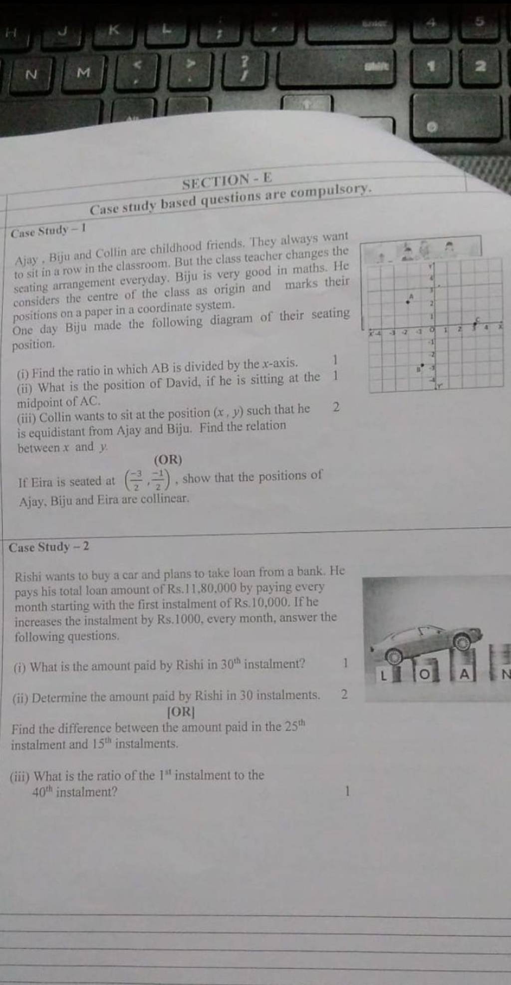 Case Study - 1 Case study based questions are Ajay, Biju and Collin are c.. Case Study - 1 Case study based questions are Ajay, Biju and Collin are c..