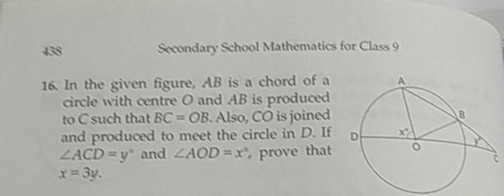 43s Secondary School Mathematics for Class 9 16. In the given figure, AB