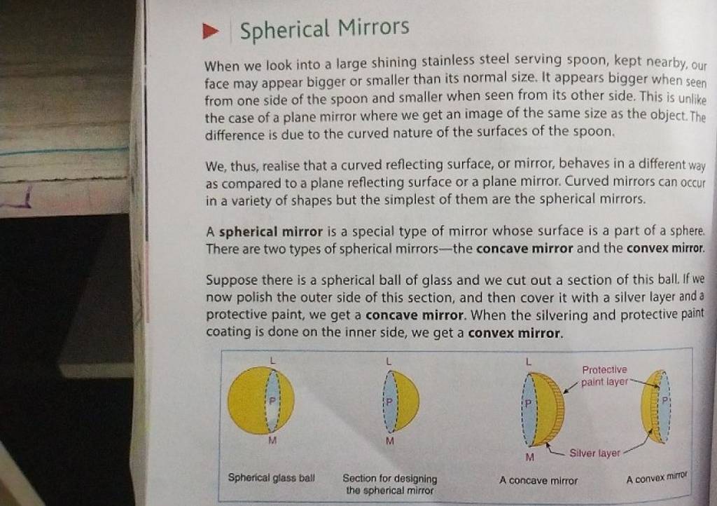 Spherical Mirrors When we look into a large shining stainless steel servi..