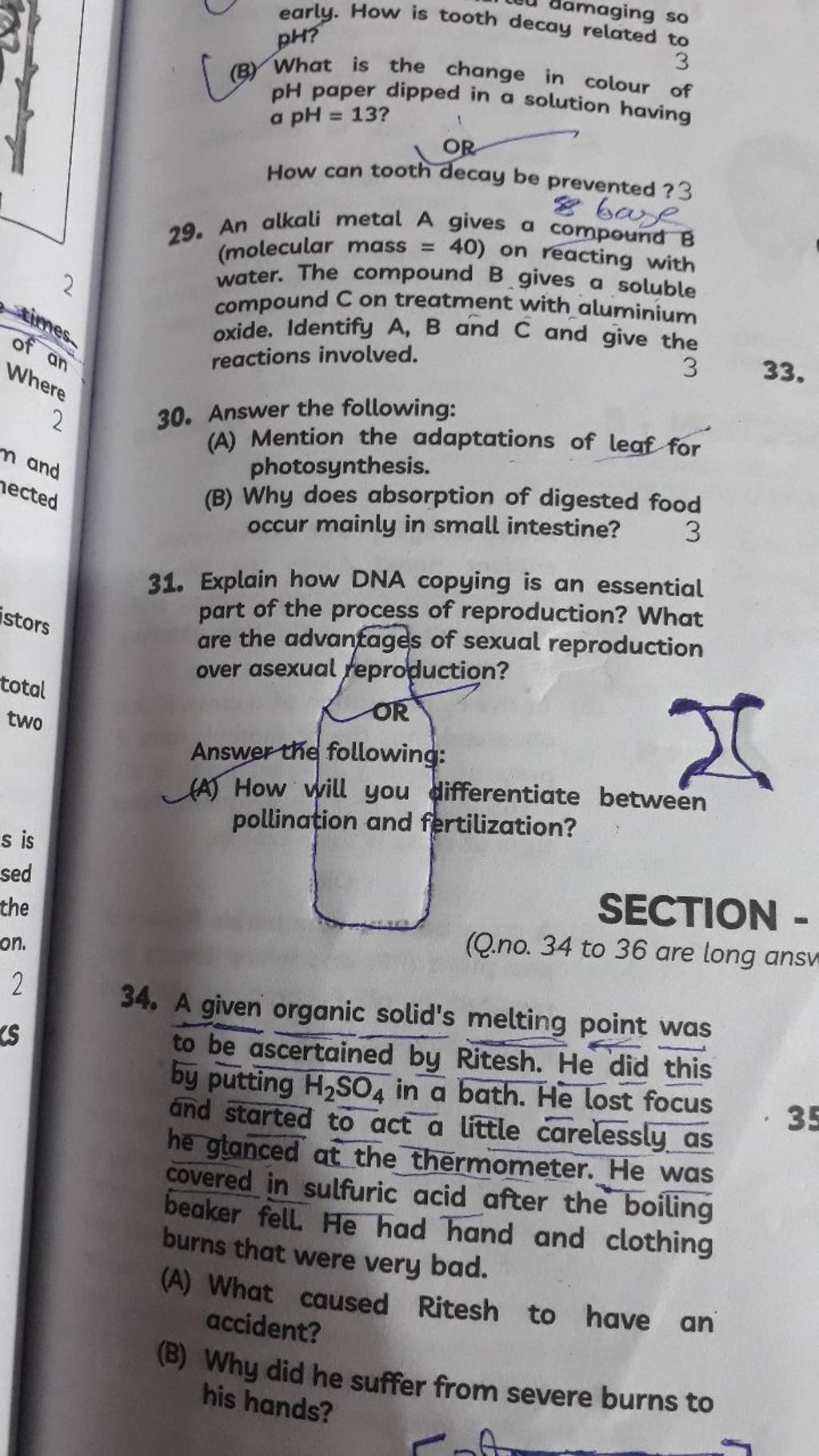 early. How is tooth decay related to pH? (B) What is the change in colour..