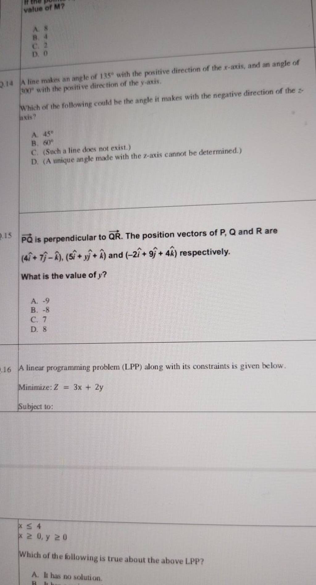 PQ is perpendicular to QR . The position vectors of P,Q and R are (4i^+7..