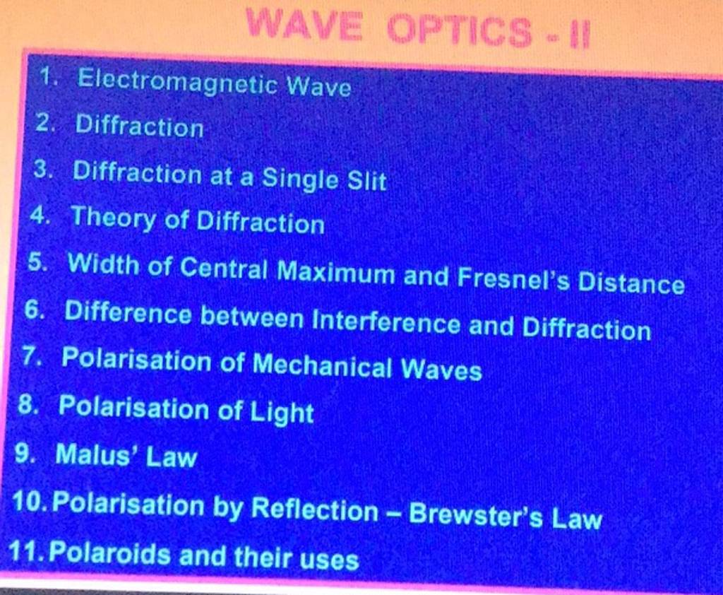WAVE OPTICS - II | Filo