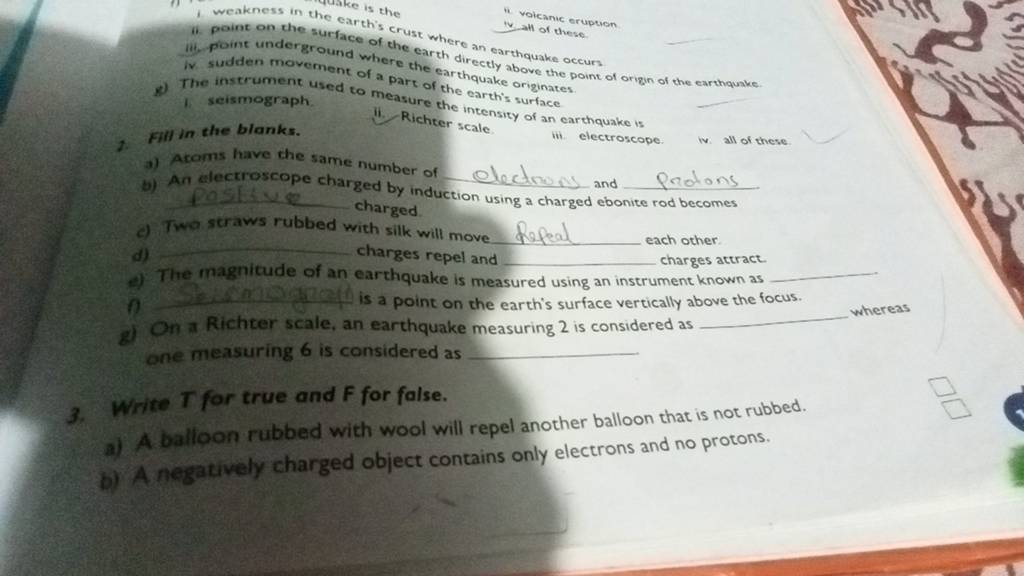 14 Point On The Surface Of Crust Where An Earthquake Occury 1i Point U 14-point-on-the-surface-of-crust-where-an-earthquake-occury-1i-point-u