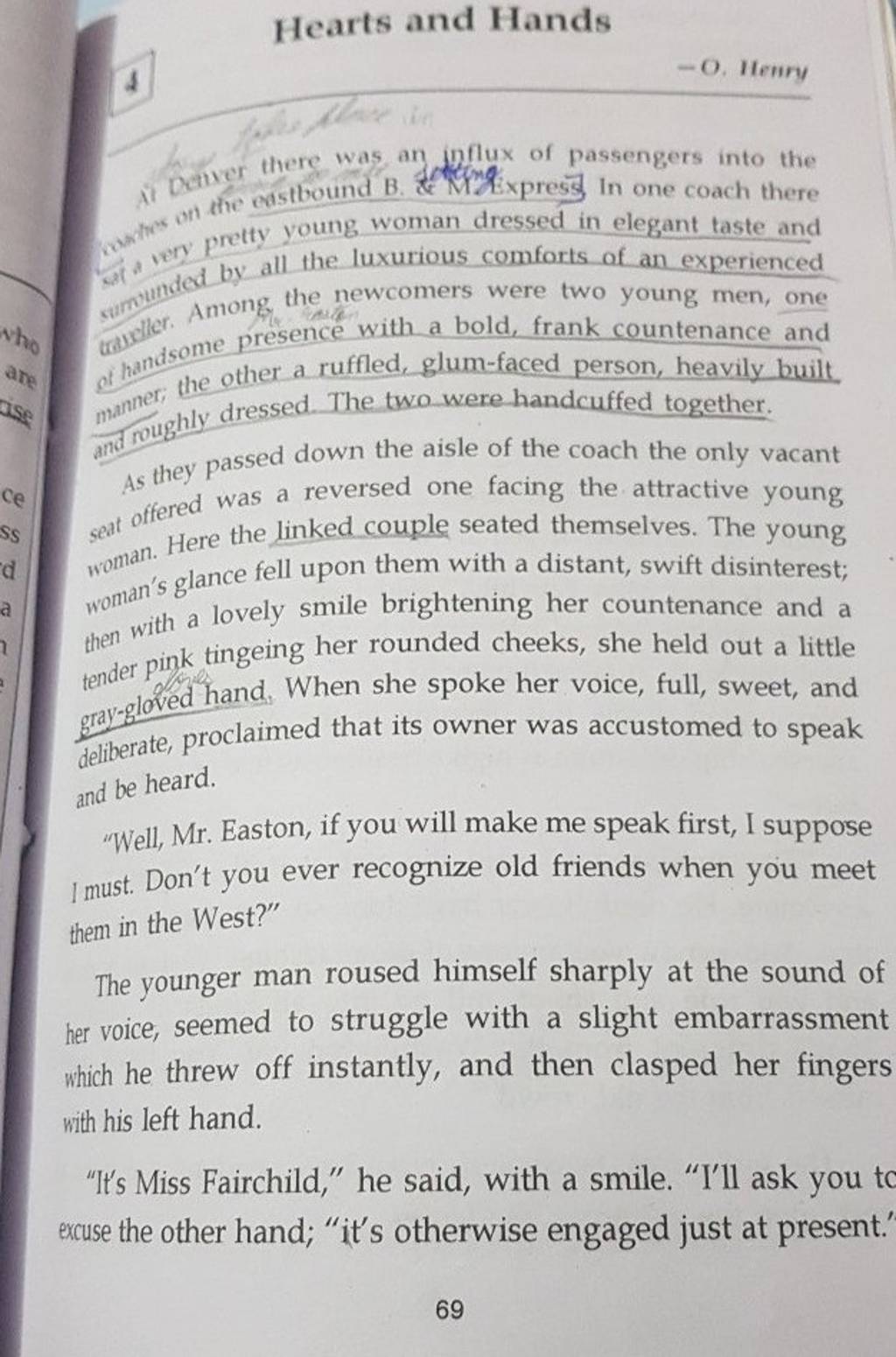 4 Hearts and Hands -O. Henry ii Daver there was an influx of passengers i..