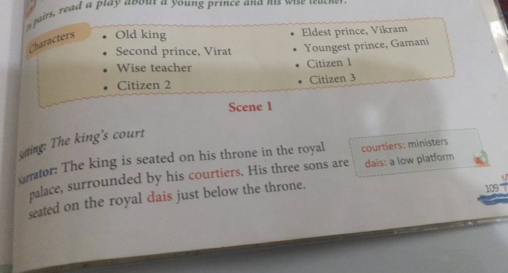 - Old king - Eldest prince, Vikram - Second prince, Virat - Youngest prin..