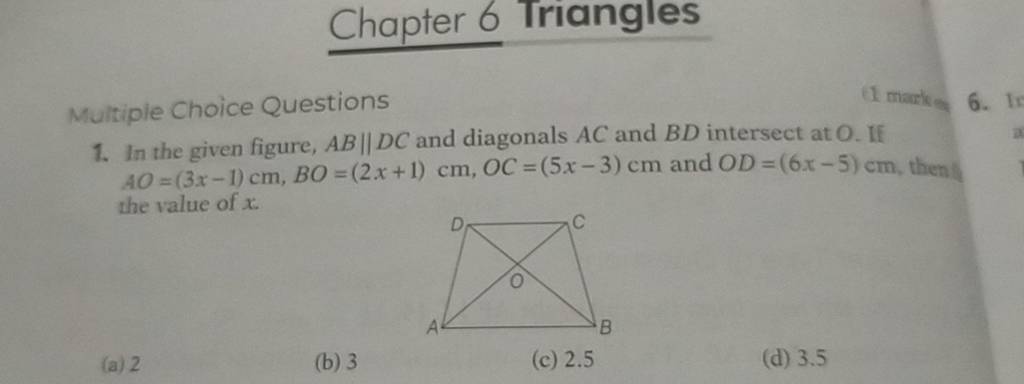 Chapter 6 Triangles Multiple Choice Questions 1. In the given figure, AB∥.. Chapter 6 Triangles Multiple Choice Questions 1. In the given figure, AB∥..